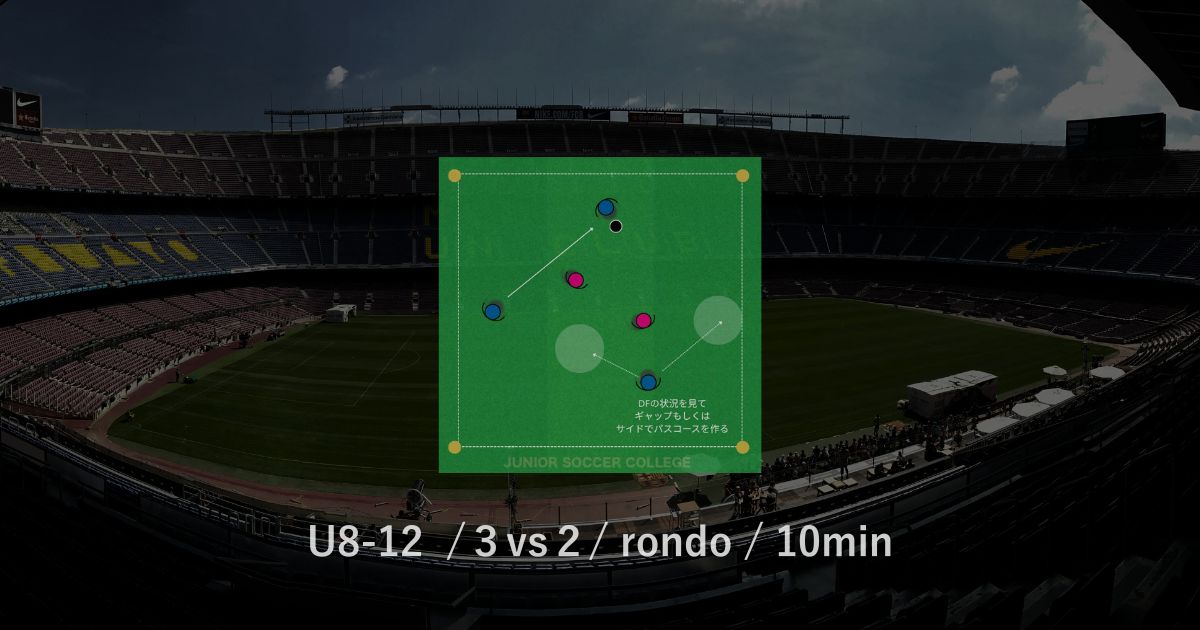 少年サッカー練習メニュー【3vs2ロンド】外・中のサポート使い分け | ジュニアサッカー大学